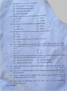 Data Structure and Algorithm Question Paper BCA | BCA Question Paper ...