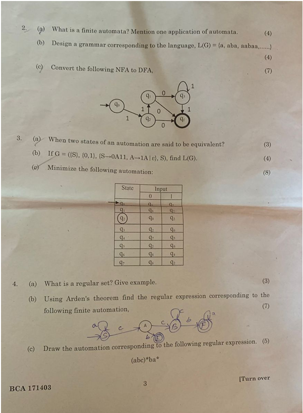 Theory of Computer Science Question Paper 2022 | Question Paper Theory ...