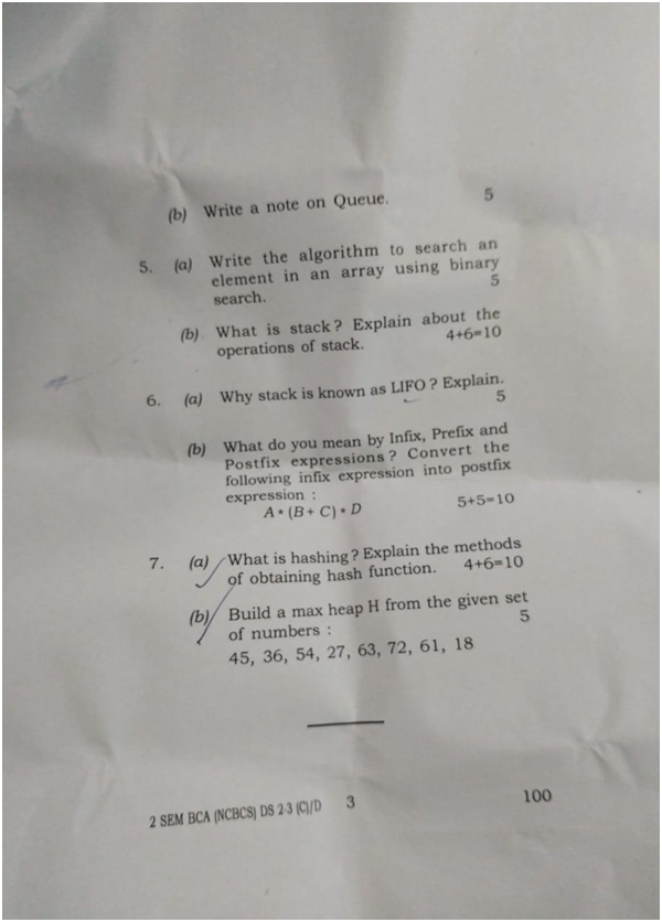 Data Structure Question Paper BCA | BCA Question Paper Data Structure ... Data Structure Question Paper BCA | BCA Question Paper Data Structure ...
