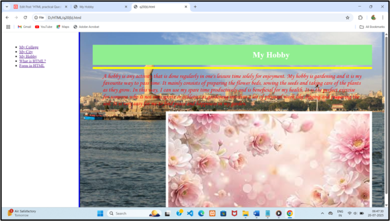 HTML practical Questions and Answers for Exam | Practical Questions ...