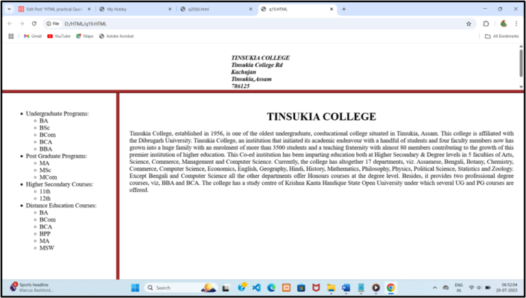 HTML practical Questions and Answers for Exam | Practical Questions ...