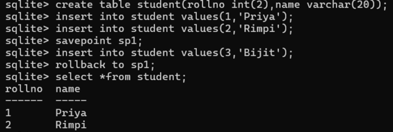 Commit Rollback And Savepoint In Sqltcl Commands Commit Rollback And 4383
