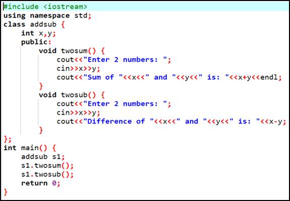 C++ Programs using class and object - Computer Science Knowledge